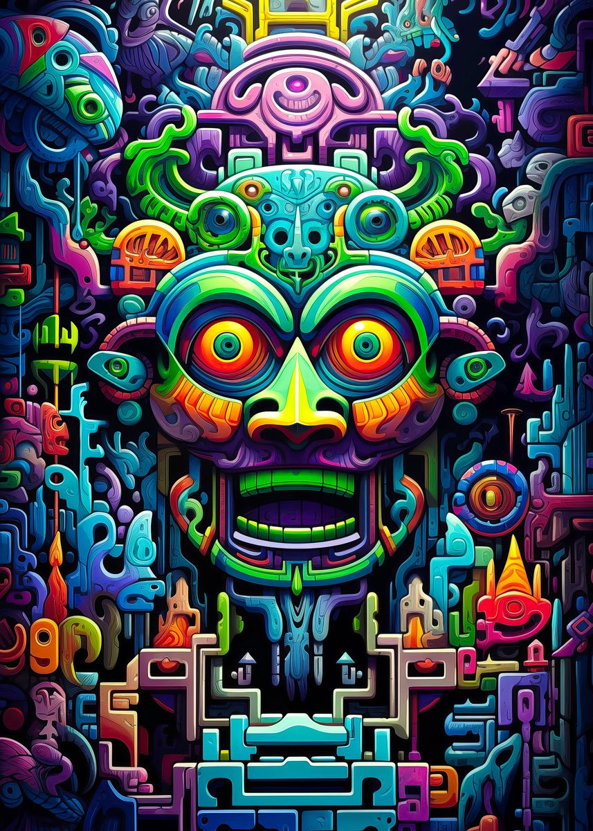 'Psychedelic Entity 1' Poster, picture, metal print, paint by Pixel Ink ...
