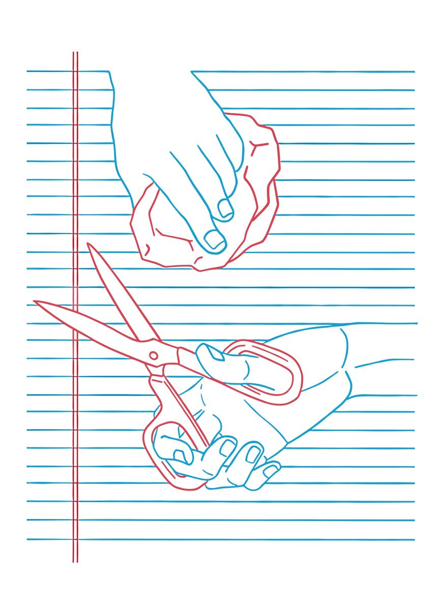 'Paper Scissors' Poster, picture, metal print, paint by Savinda | Displate