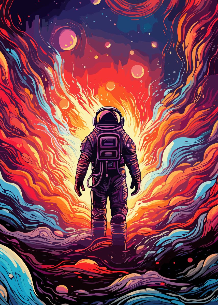 'Astronaut in Space' Poster, picture, metal print, paint by 99 Posters ...
