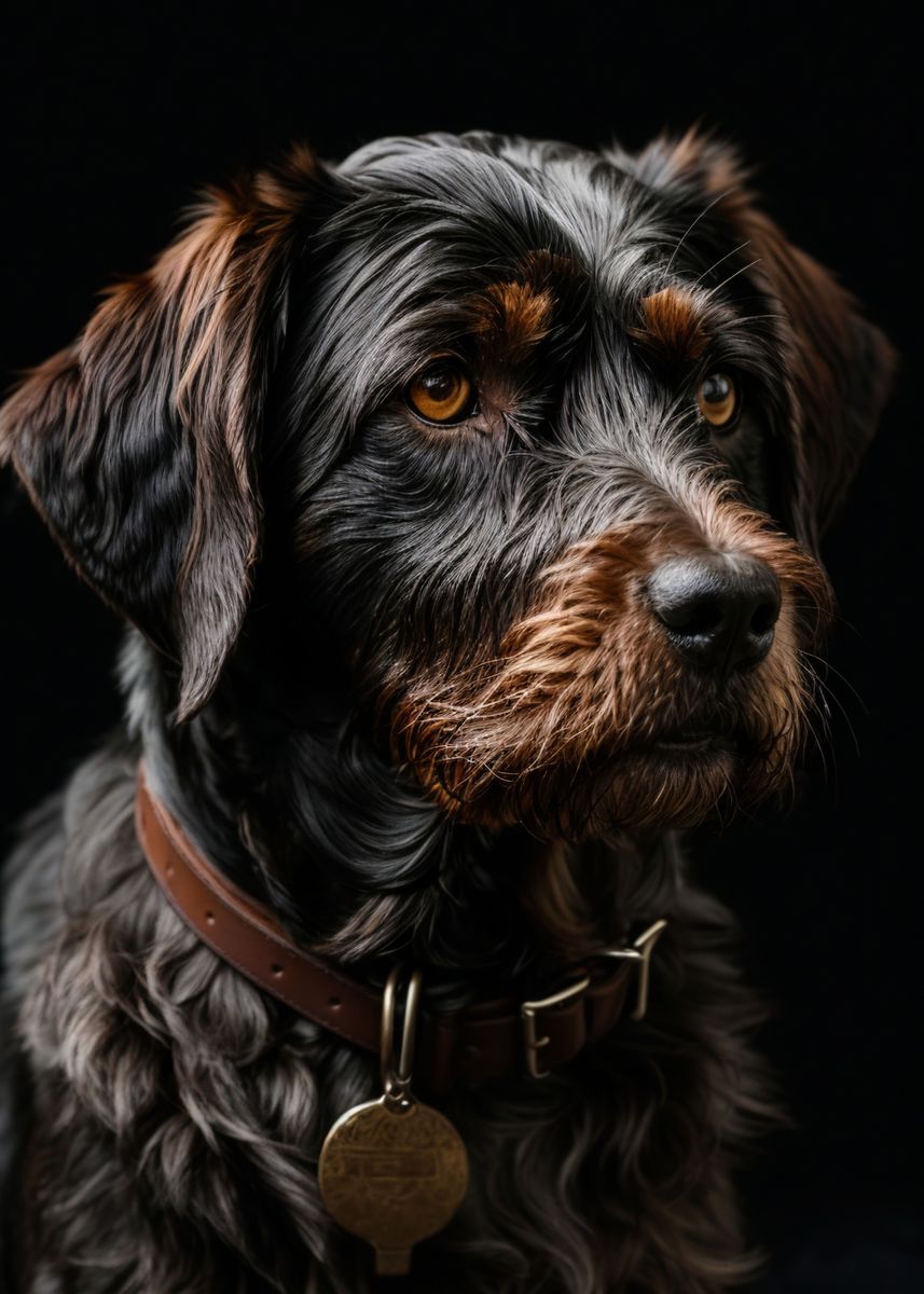 ' German wirehaired pointer' Poster, picture, metal print, paint by ...