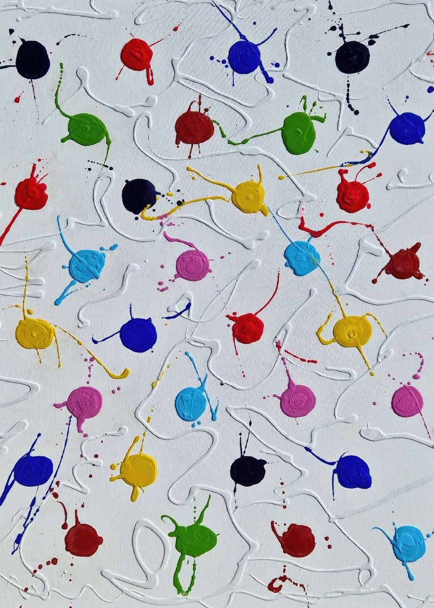 'Atomic color paint drops' Poster, picture, metal print, paint by ...