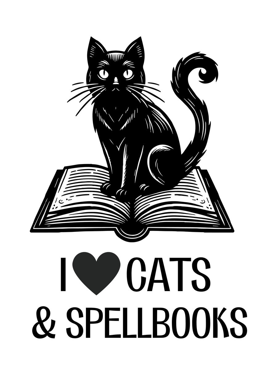 'Cats and spell books' Poster, picture, metal print, paint by EDSON ...
