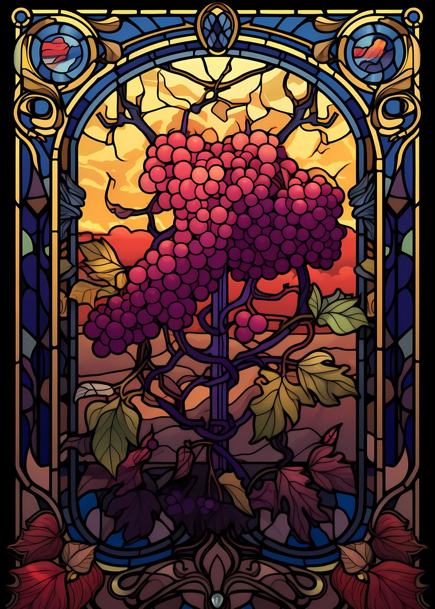 'flowers Glass' Poster, picture, metal print, paint by ART JOY STUDIO ...