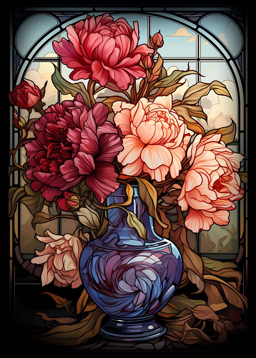 ' Abstract Stained Glass ' Poster, picture, metal print, paint by ART ...