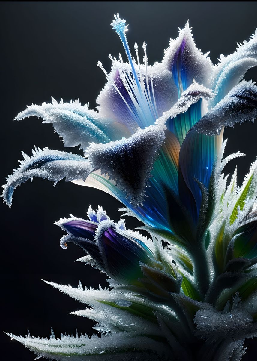 'Crystal Fringed Gentian ' Poster, picture, metal print, paint by ...