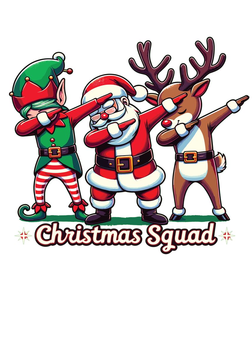 'Christmas Squad Santa' Poster, picture, metal print, paint by ZS C O M ...