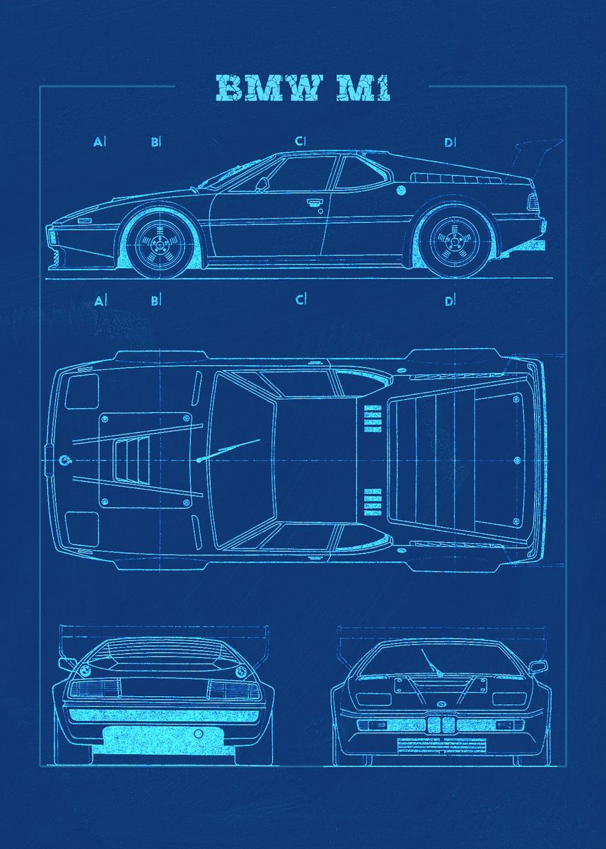 'BMW M1' Poster, picture, metal print, paint by DG ArtPrints | Displate