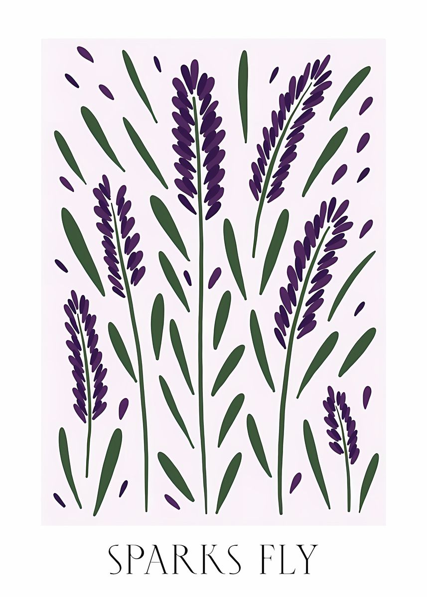 'sparks fly Floral' Poster, picture, metal print, paint by Executive ...