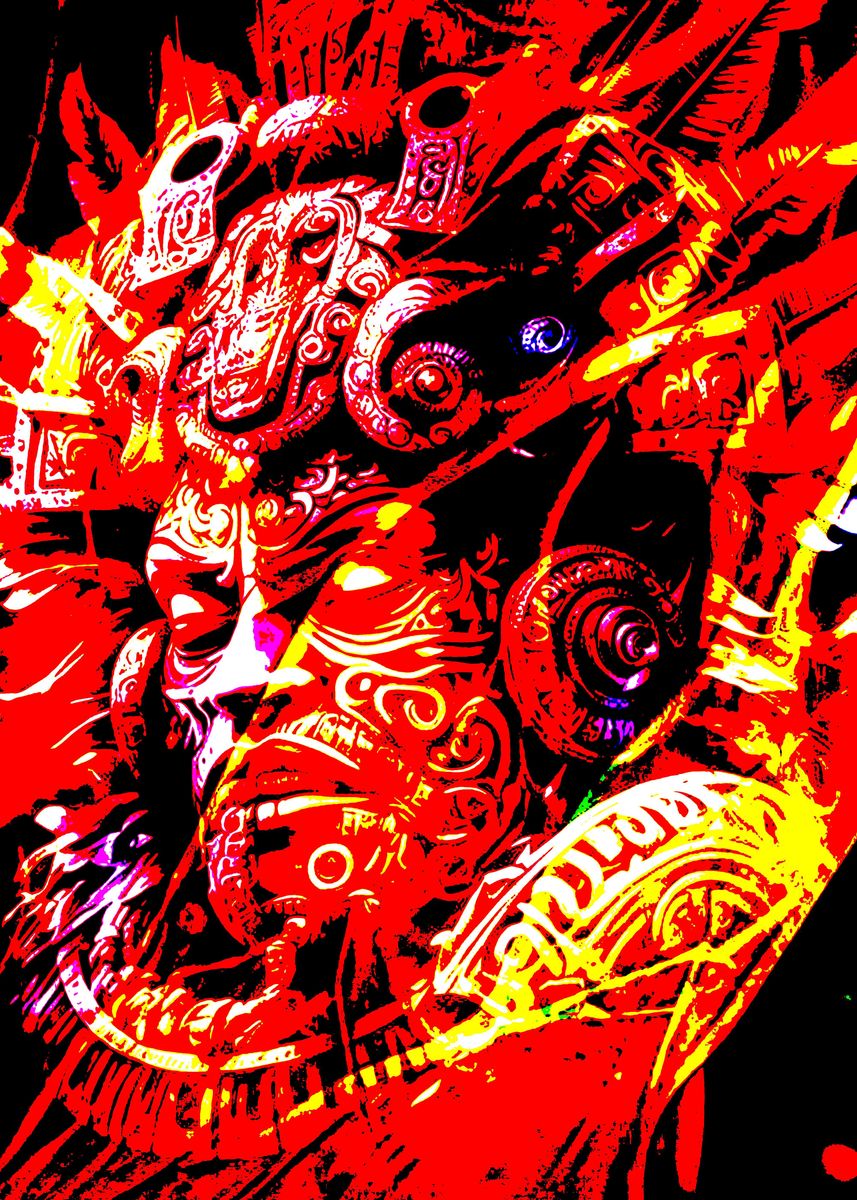 'AZTEC ' Poster, picture, metal print, paint by Kilua | Displate