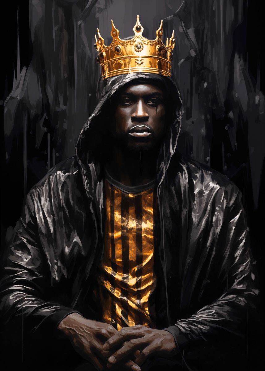 'Black and Gold Hood King' Poster, picture, metal print, paint by ...