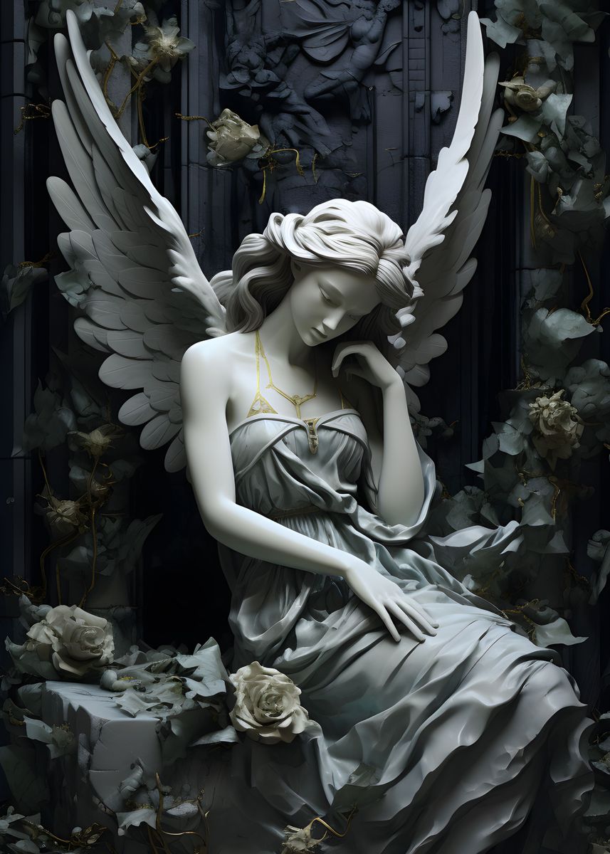 'Angel Sleep Sculpture' Poster, picture, metal print, paint by OTASTD ...