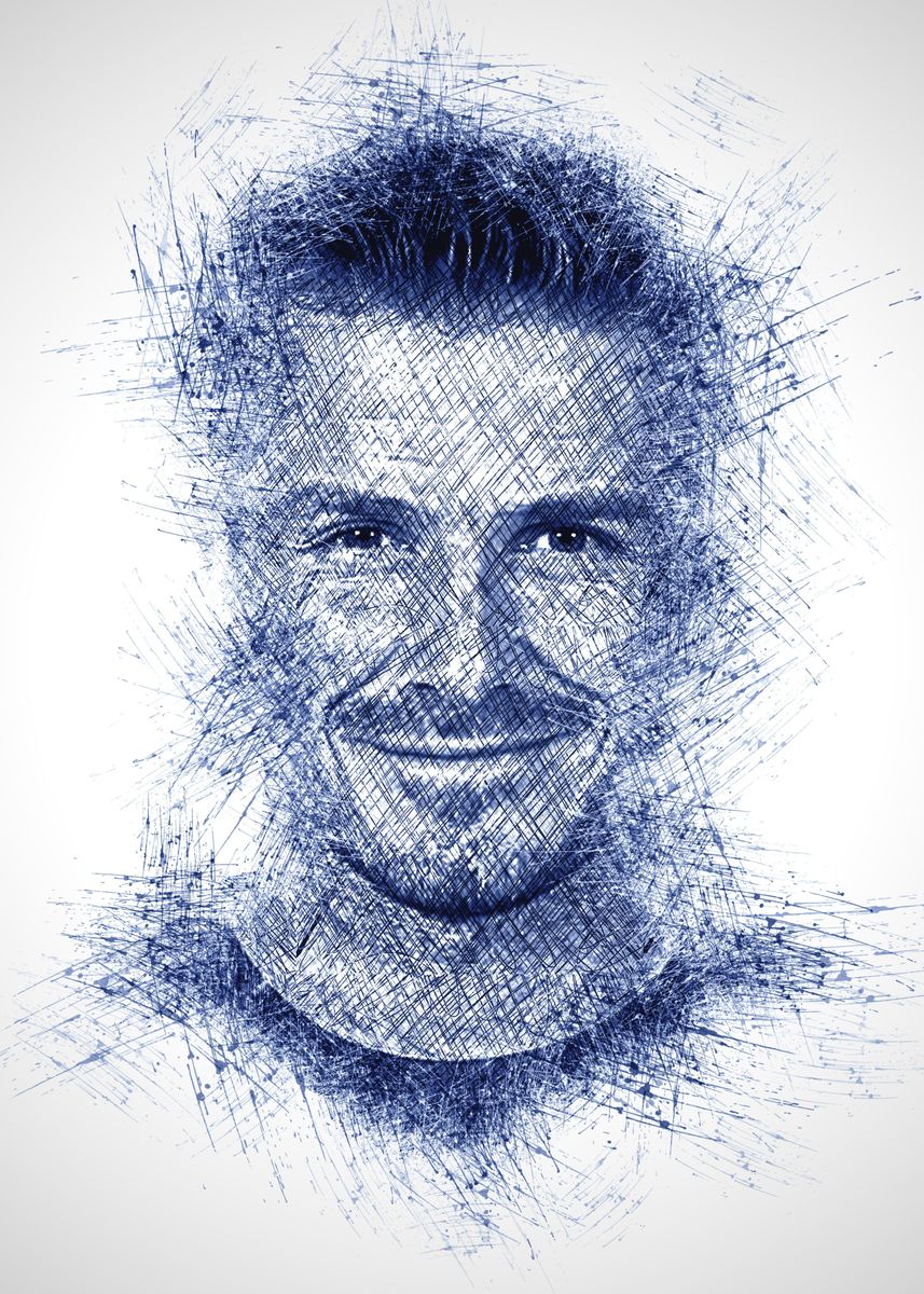 'David Beckham Portrait' Poster, picture, metal print, paint by ...