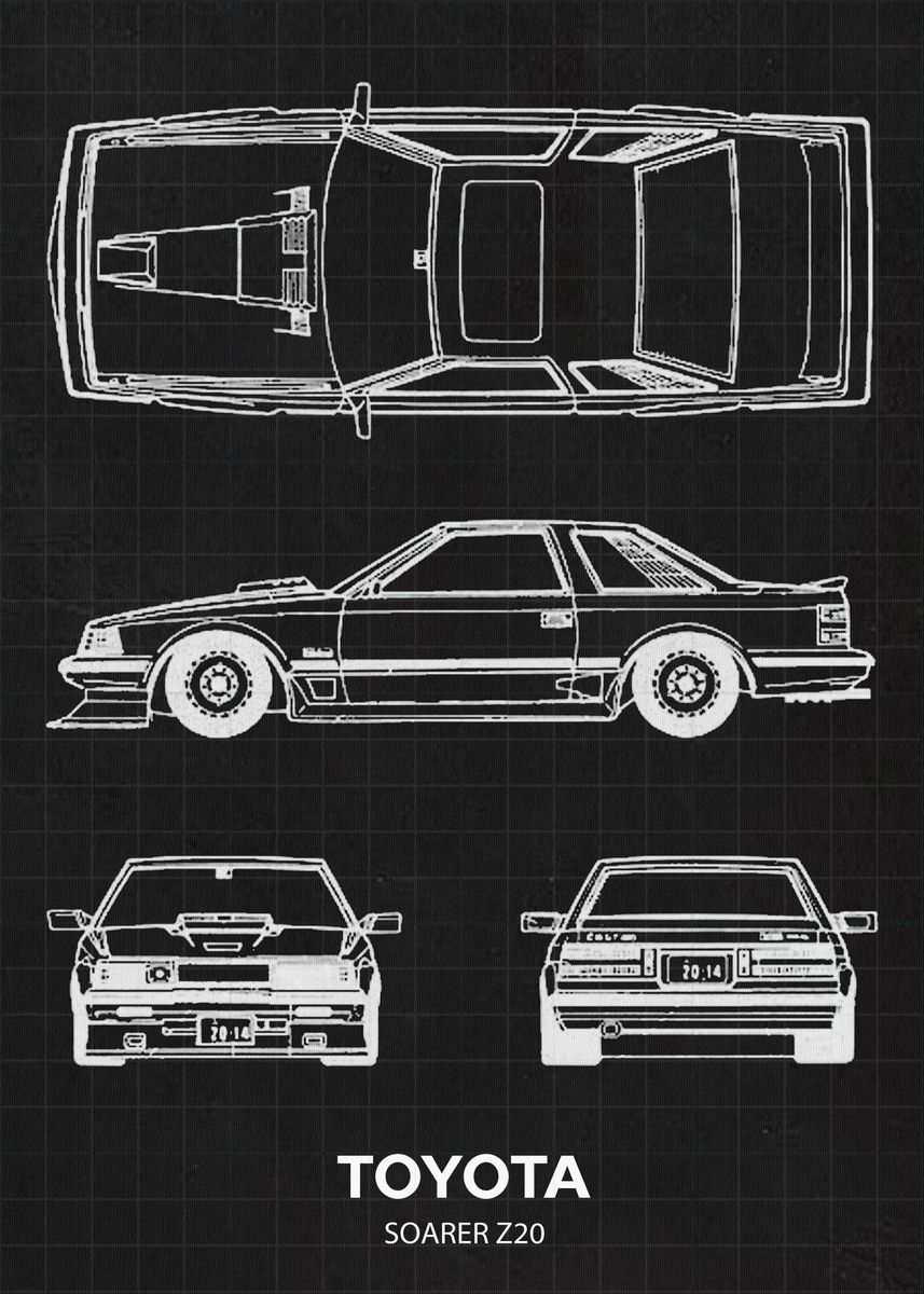 'TOYOTA SOARER Z20' Poster, picture, metal print, paint by DAVID CARL ...