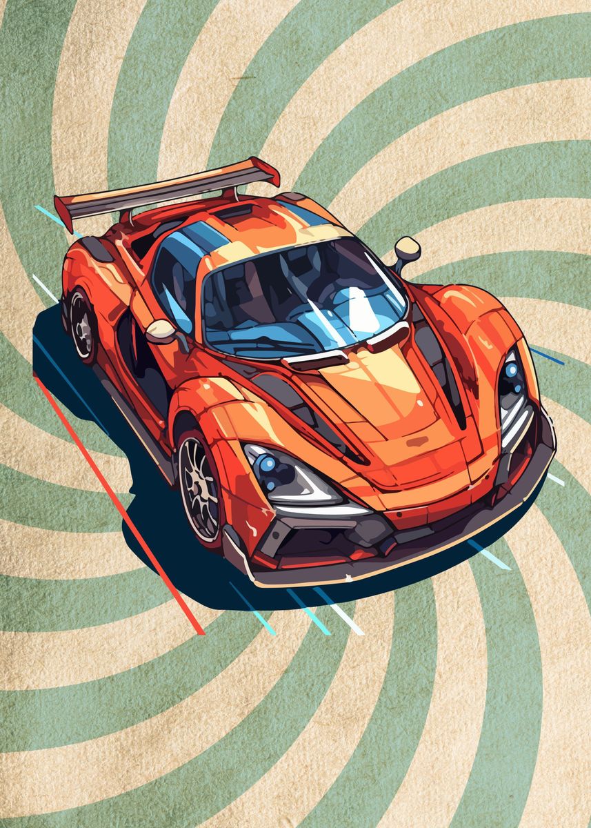 'the king car' Poster, picture, metal print, paint by Saidi Say | Displate