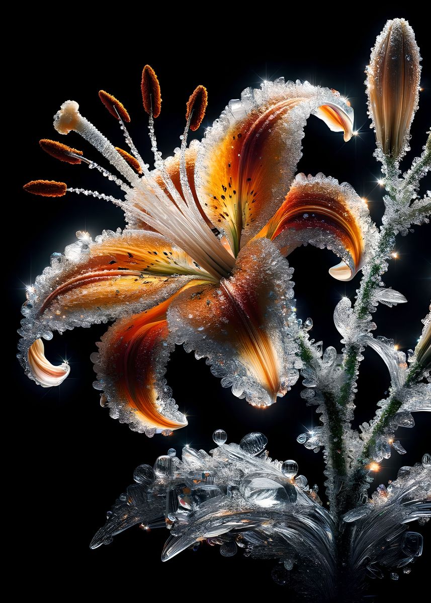 'Crystal orange lilly' Poster, picture, metal print, paint by ...