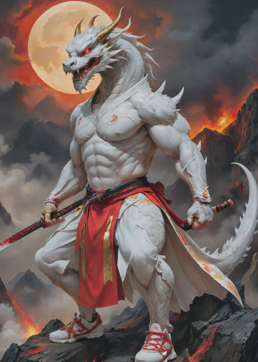 'Dragon samurai warrior' Poster, picture, metal print, paint by Ji wong ...