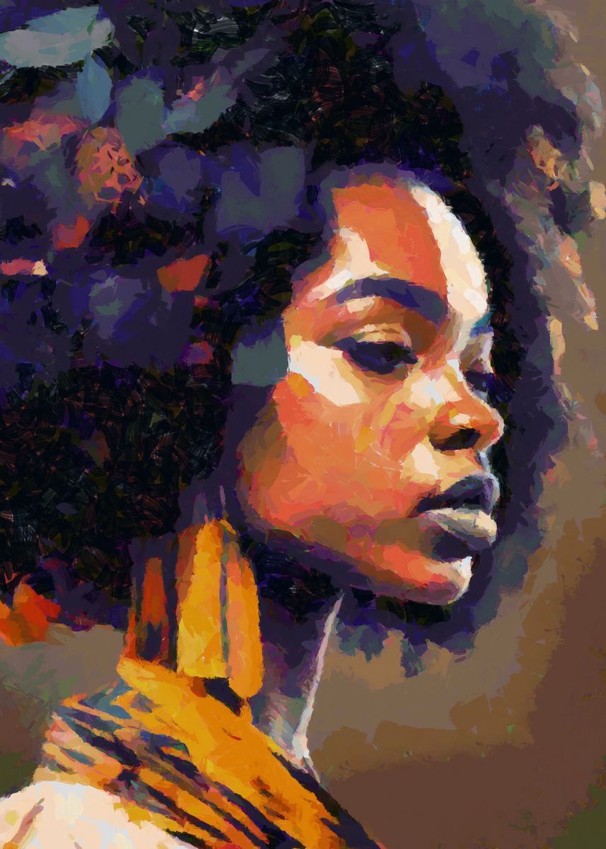 'Black women portrait' Poster, picture, metal print, paint by Dark Zeka ...