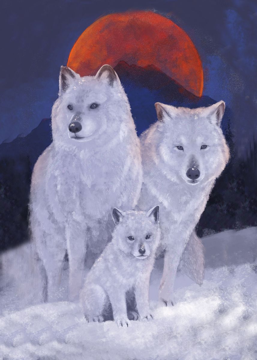 'Wolves Family' Poster, picture, metal print, paint by Cool Worker ...