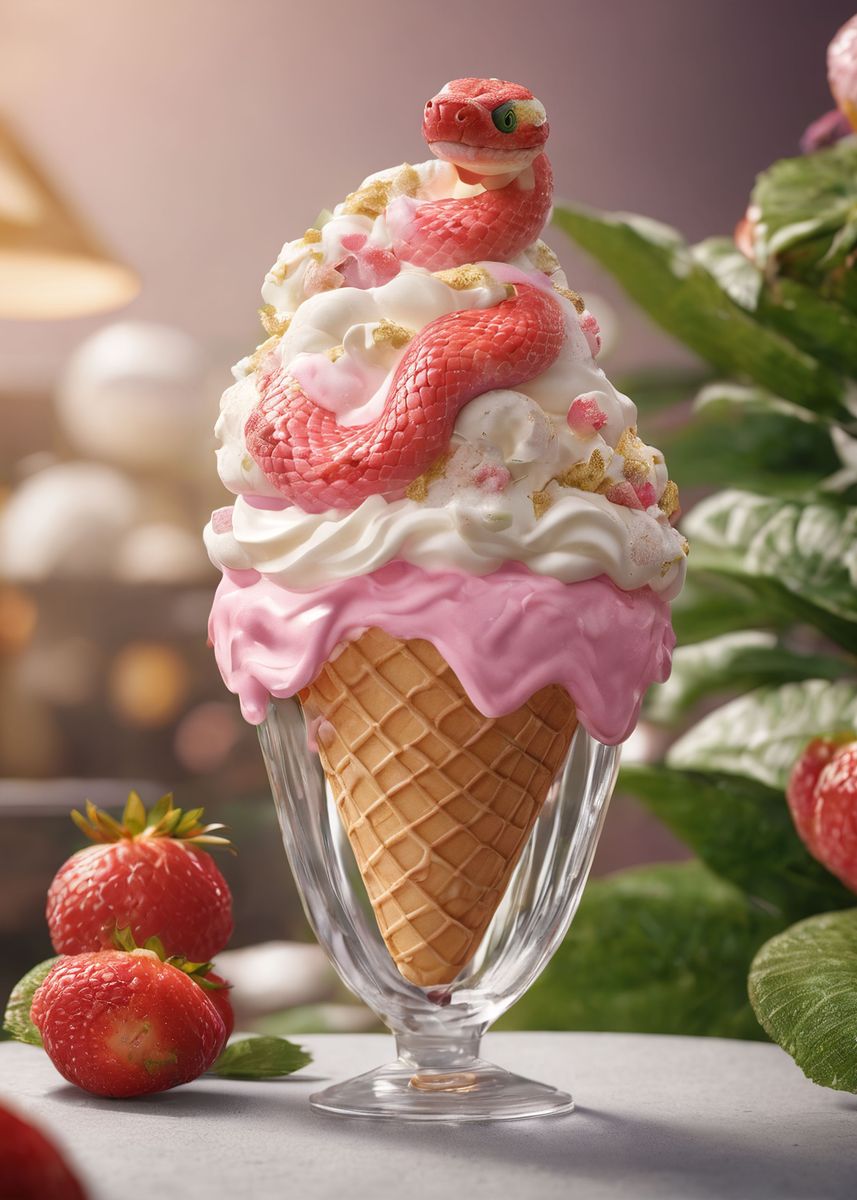 'Mamushi Snake ice' Poster, picture, metal print, paint by Masdarata ...