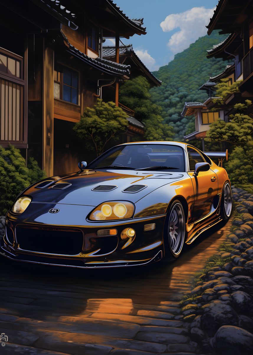 'Toyota Supra mk4 painting' Poster, picture, metal print, paint by Mose ...