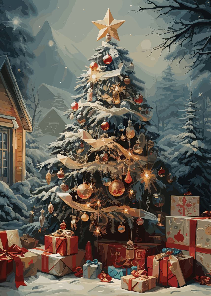 'Christmas Tree' Poster, picture, metal print, paint by Nicholas Rose ...