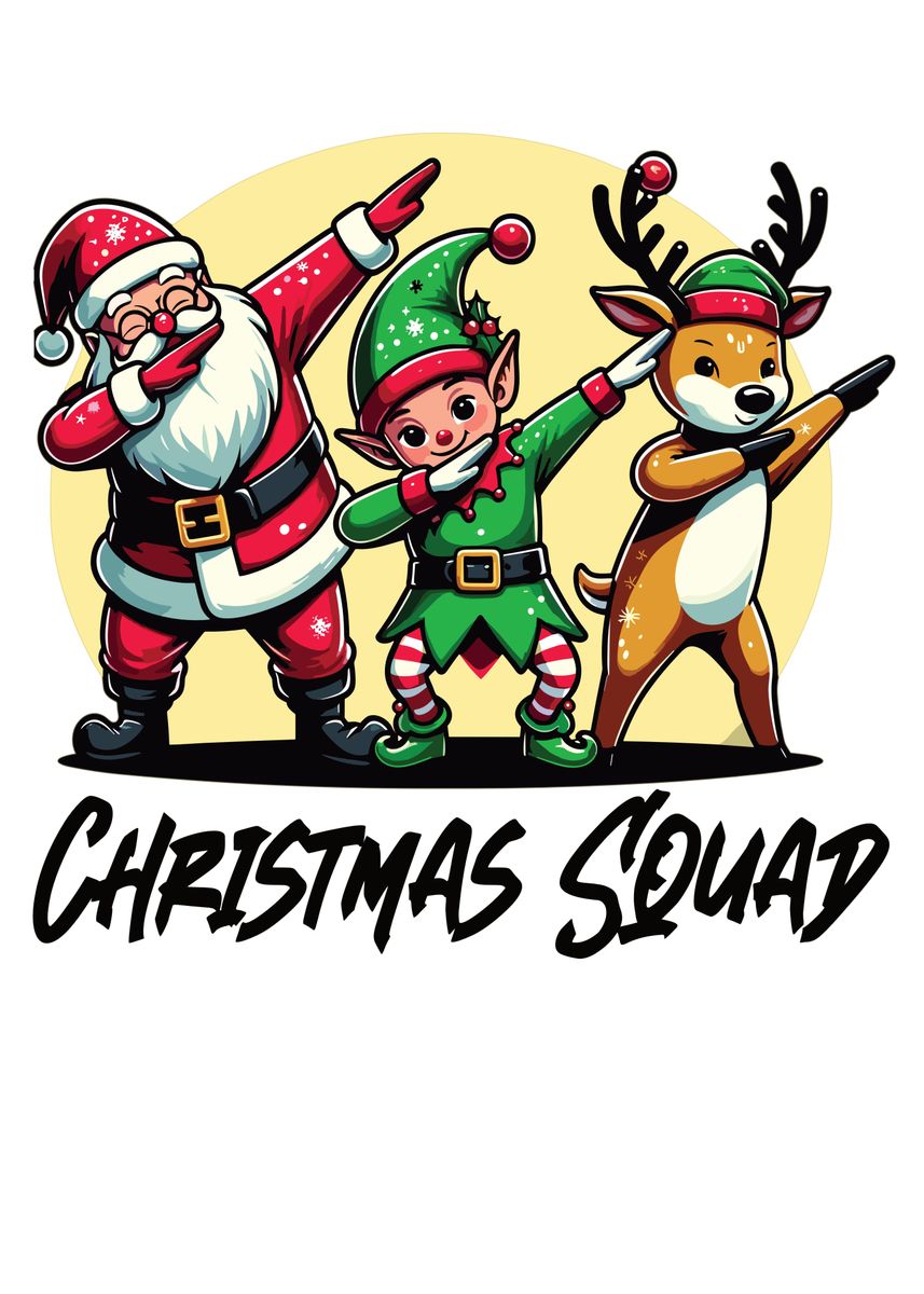 'Christmas Squad Santa' Poster, picture, metal print, paint by ZS C O M ...