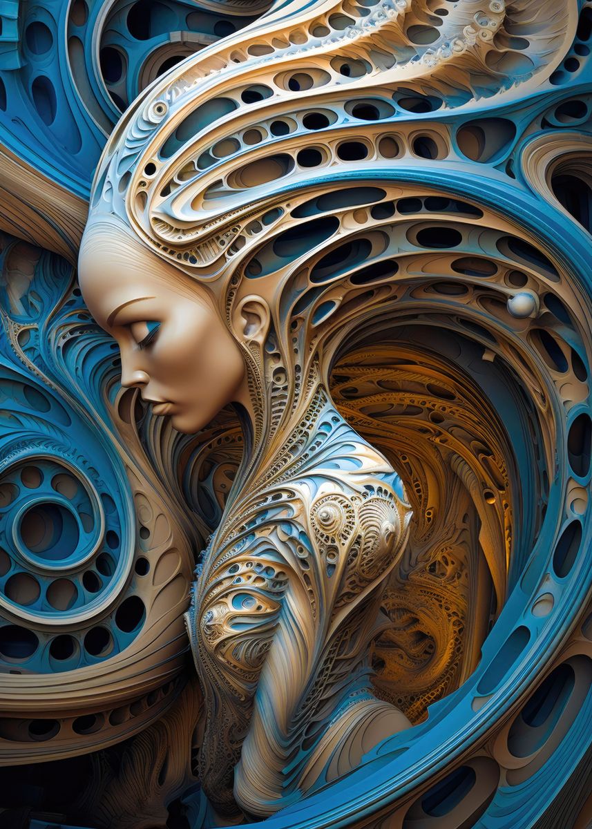 'Fractal Woman 02 Math Art' Poster, picture, metal print, paint by ...