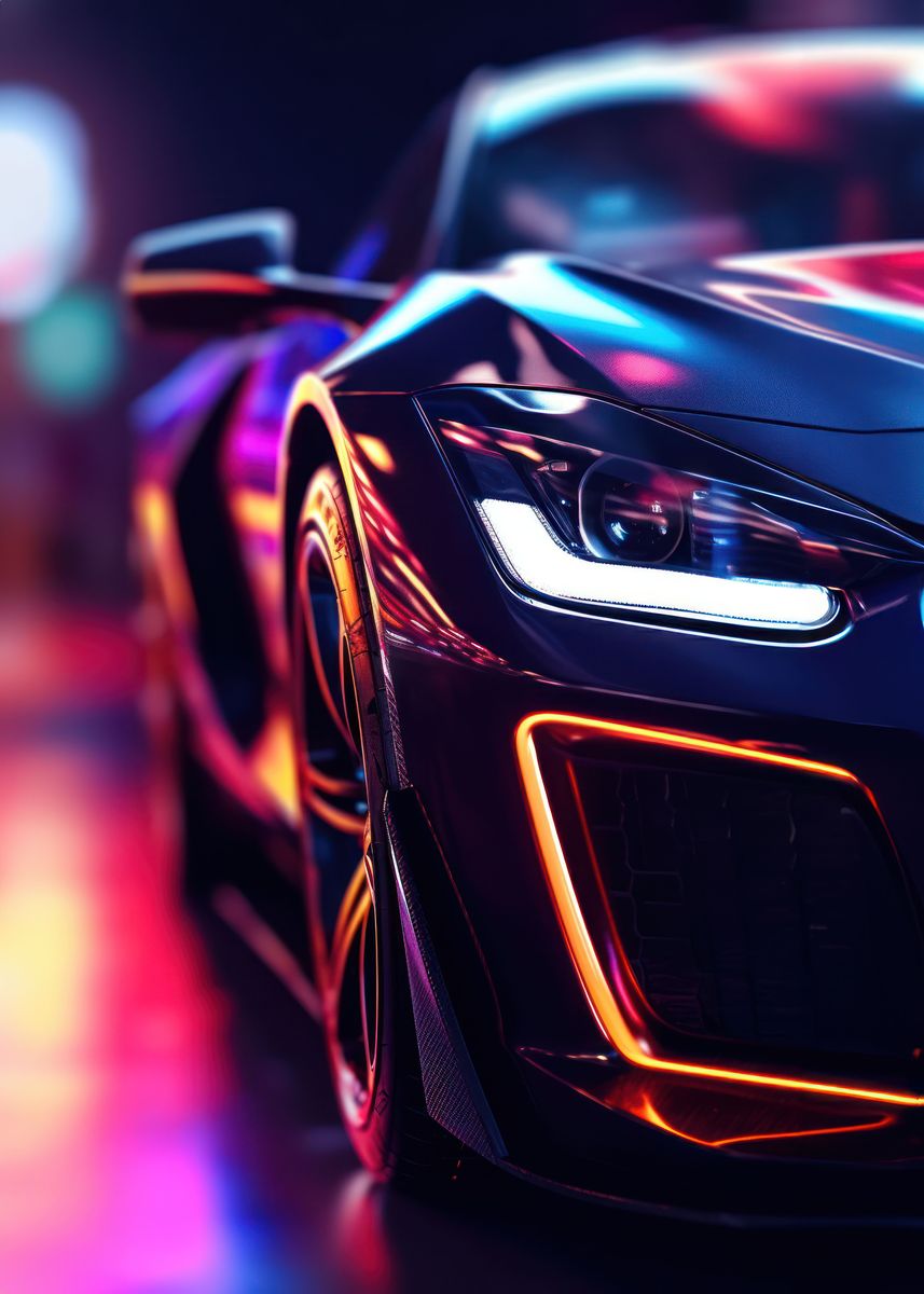 'Super Car' Poster, picture, metal print, paint by urbanbuzz | Displate