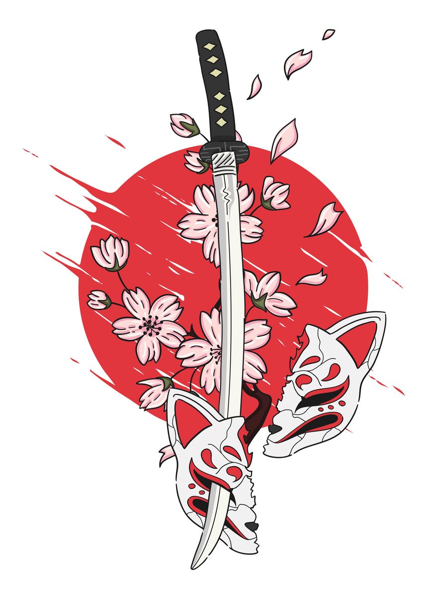 'Kitsune Cat mask' Poster, picture, metal print, paint by Lestat de ...