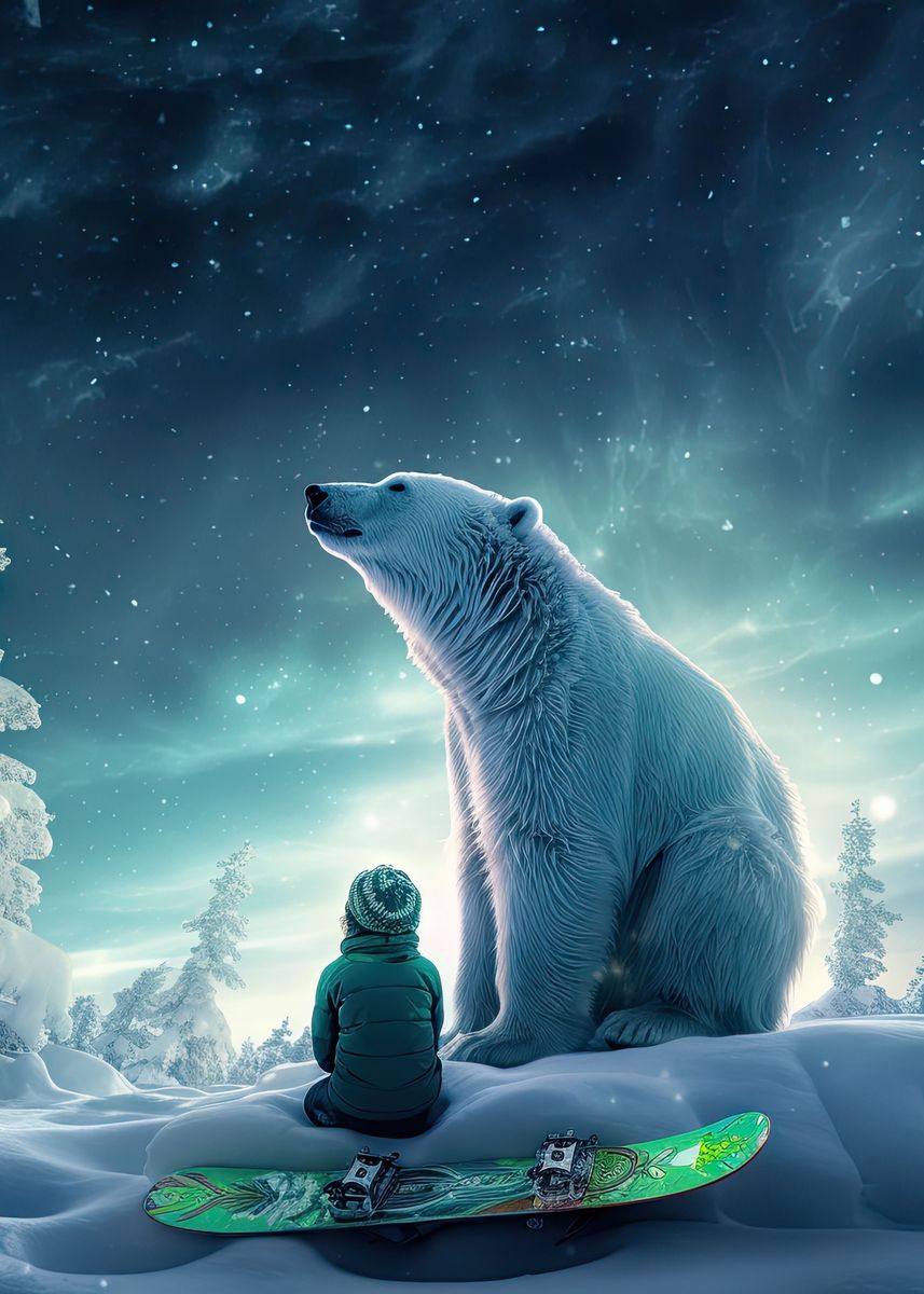 'Polar Bear' Poster, picture, metal print, paint by TESSERACT 07 | Displate