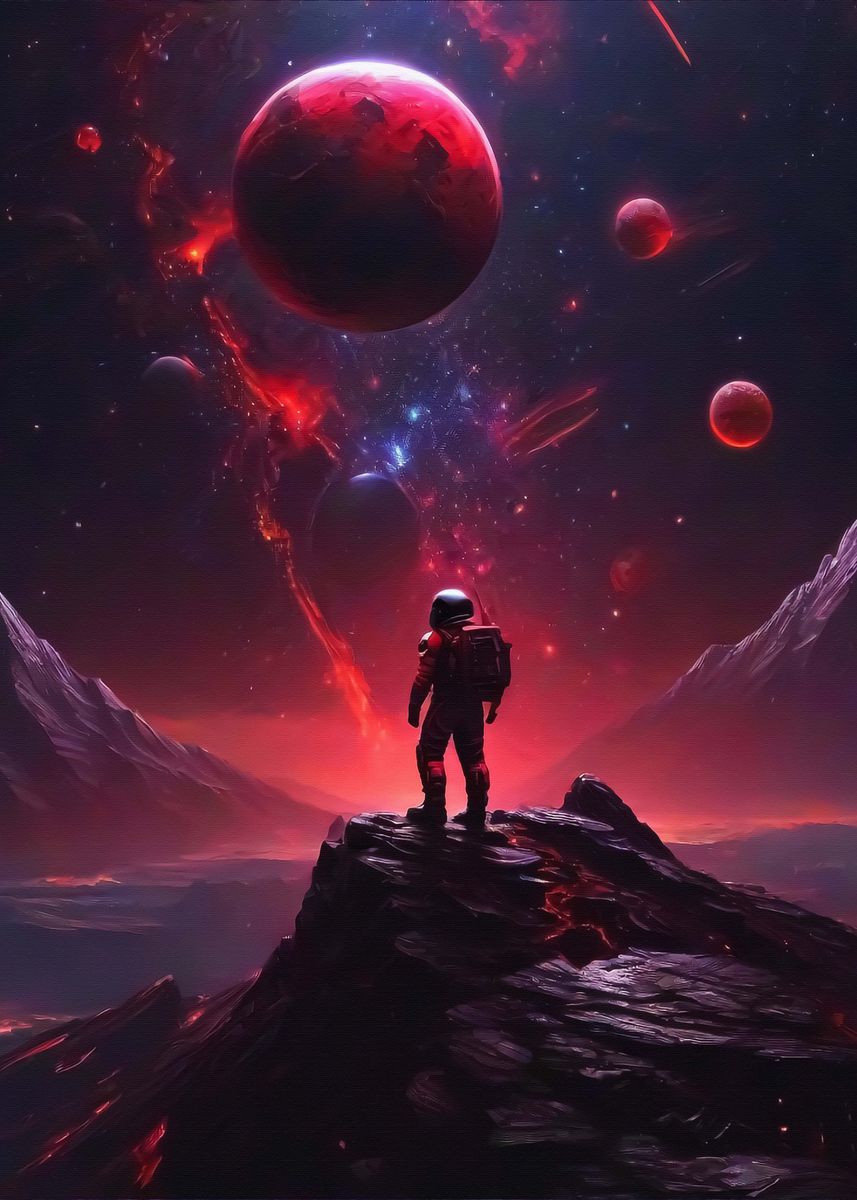 'blood moon' Poster, picture, metal print, paint by asri majid | Displate