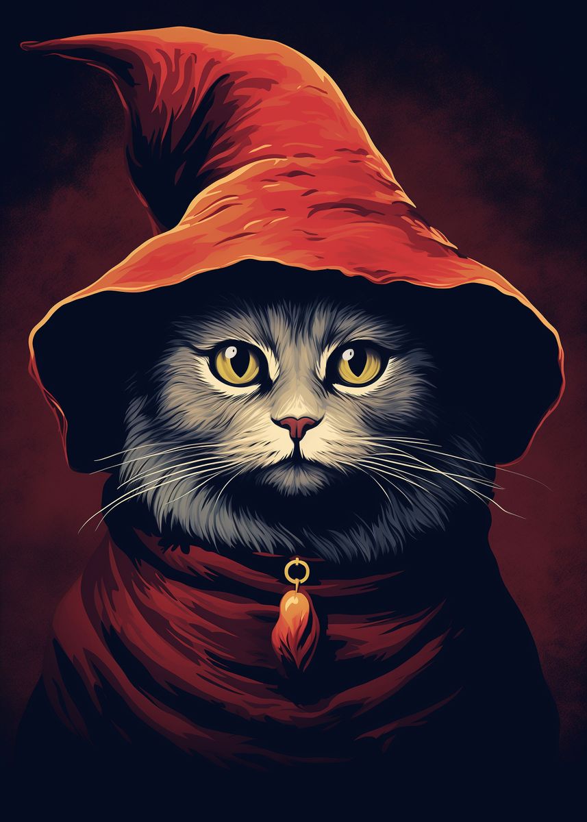 'Kitten Wizard' Poster, picture, metal print, paint by Procrastinart ...