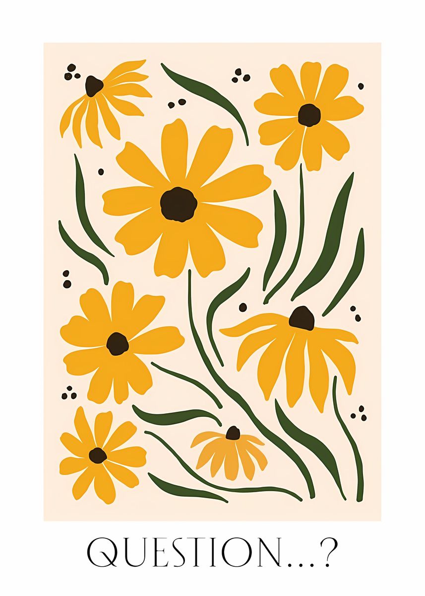 'Question Floral' Poster, picture, metal print, paint by Executive ...