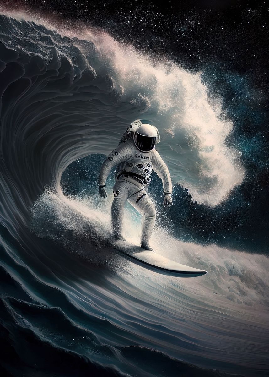'Space Surfer ' Poster, picture, metal print, paint by Zakaria Des ...