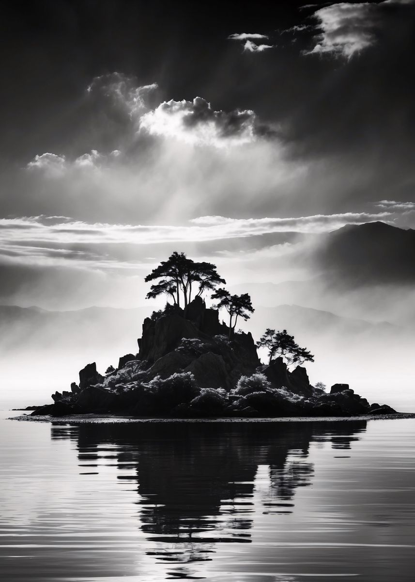'Simple Islands' Poster, picture, metal print, paint by Rami | Displate