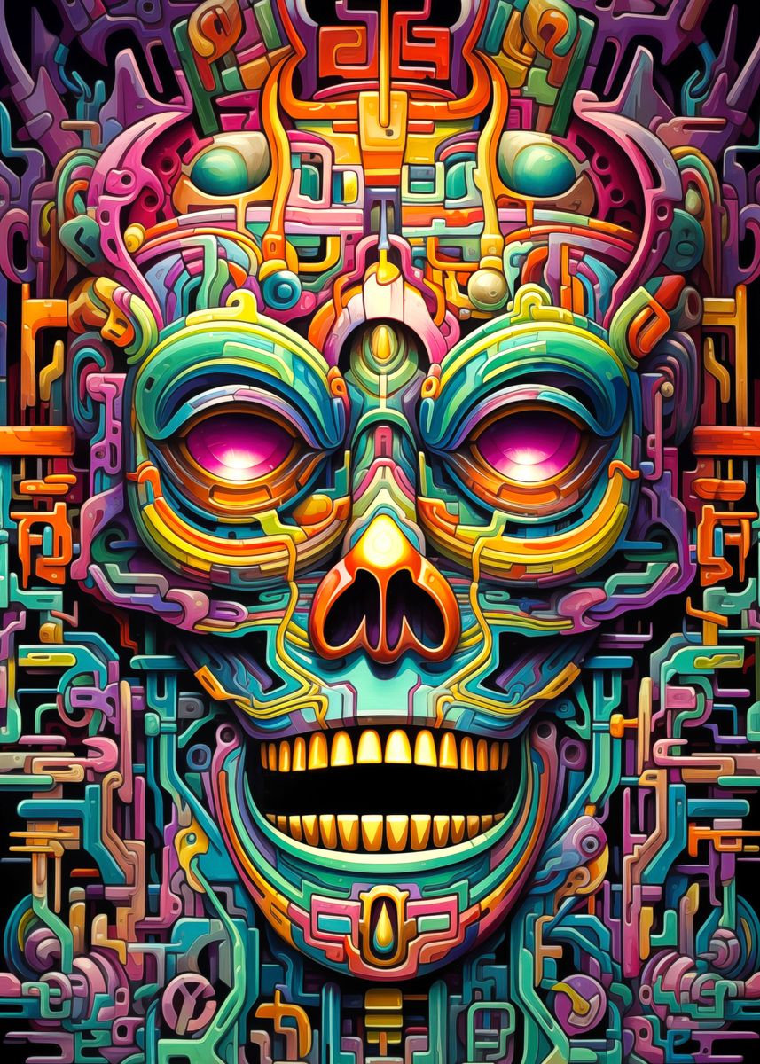 'Psychedelic Entity' Poster, picture, metal print, paint by Pixel Ink ...
