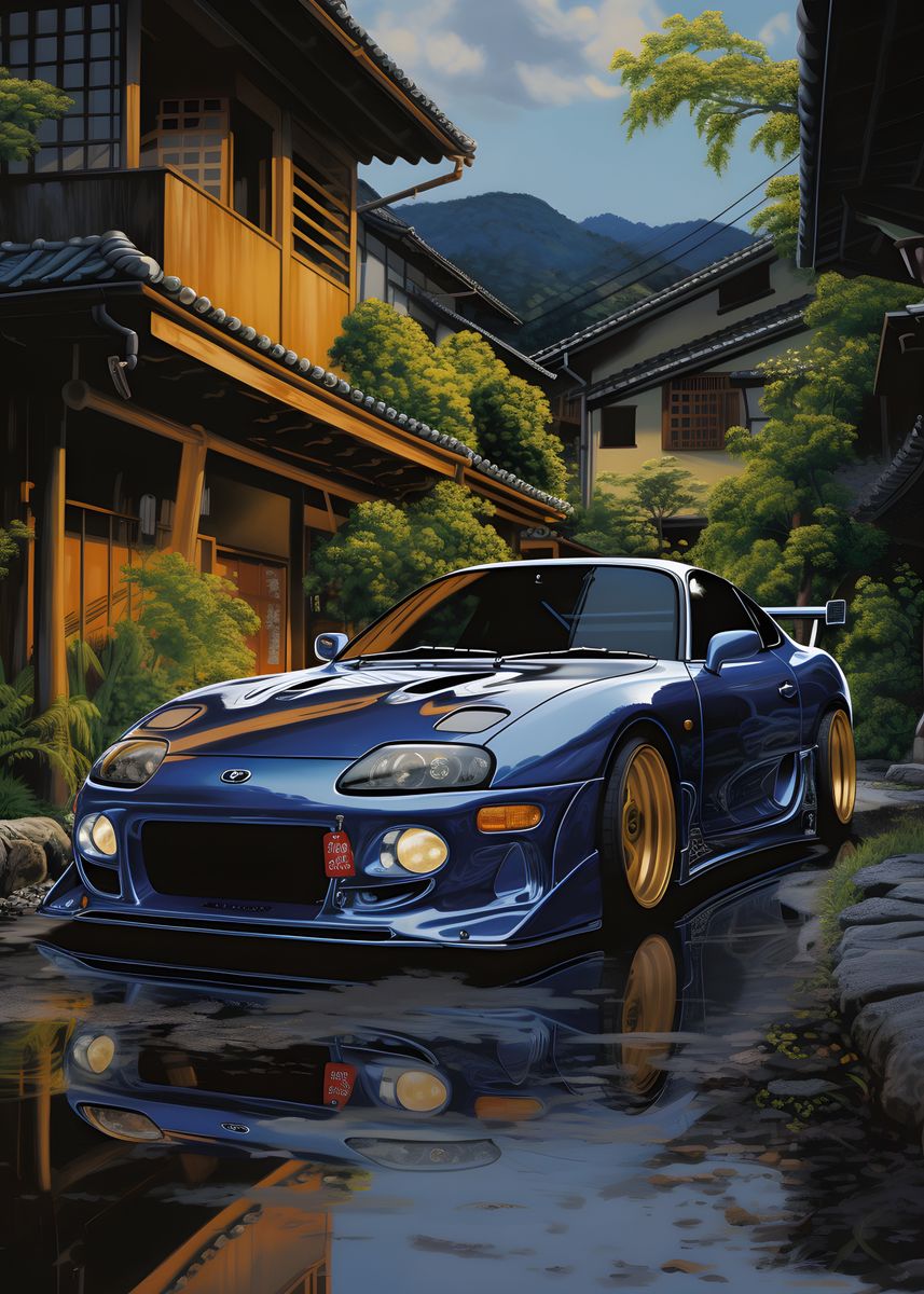 'Toyota Supra mk4 Japanese' Poster, picture, metal print, paint by Mose ...