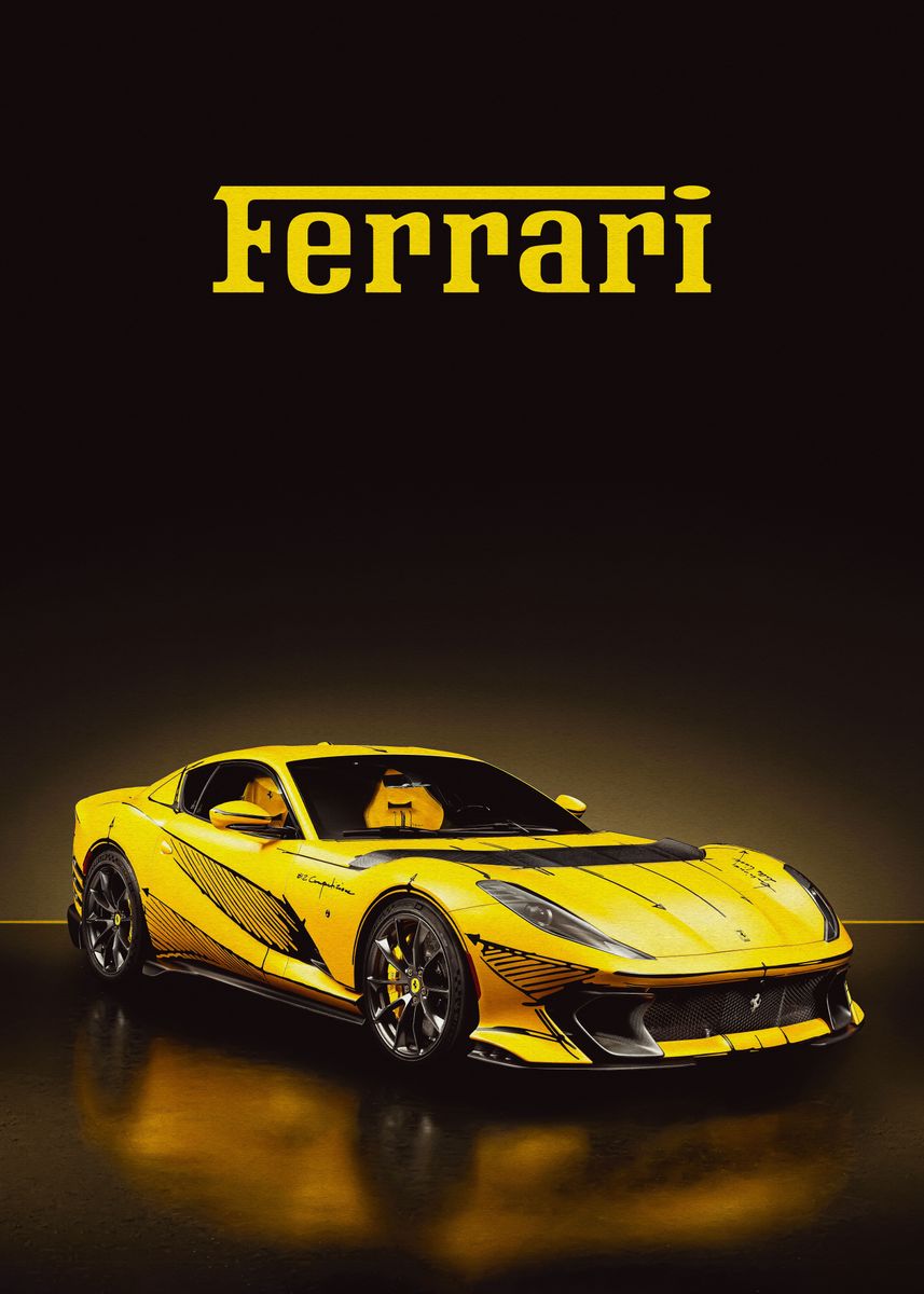 'Ferrari 812 Competizione' Poster, picture, metal print, paint by Lee ...