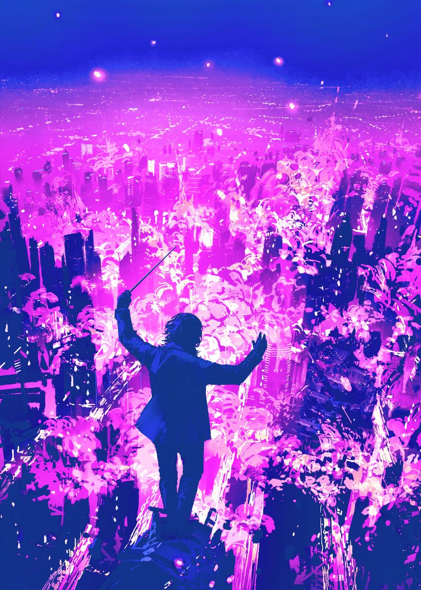 'Mad Conductor Cyberpunk' Poster, picture, metal print, paint by Jihana ...