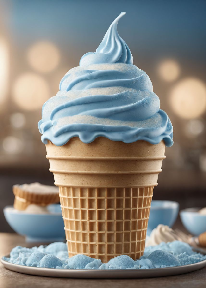 'Vanilla blue ice' Poster, picture, metal print, paint by Masdarata ...