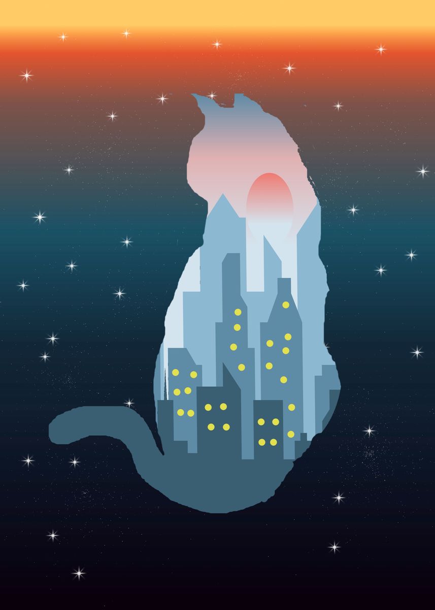 'Kitty' Poster, picture, metal print, paint by Maria Kay | Displate