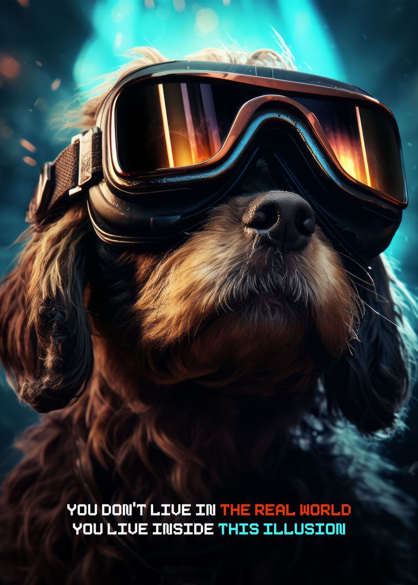 'Dog Gaming P' Poster, picture, metal print, paint by Pucaaa | Displate
