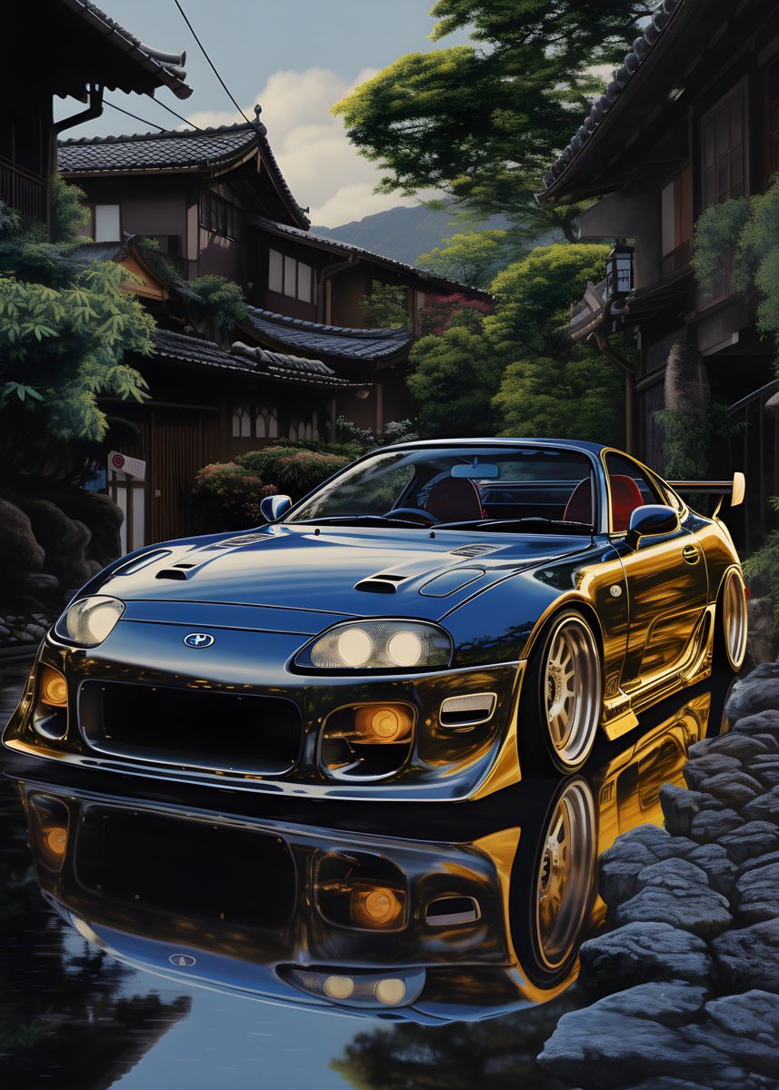 'Toyota Supra mk4 painting' Poster, picture, metal print, paint by Mose ...