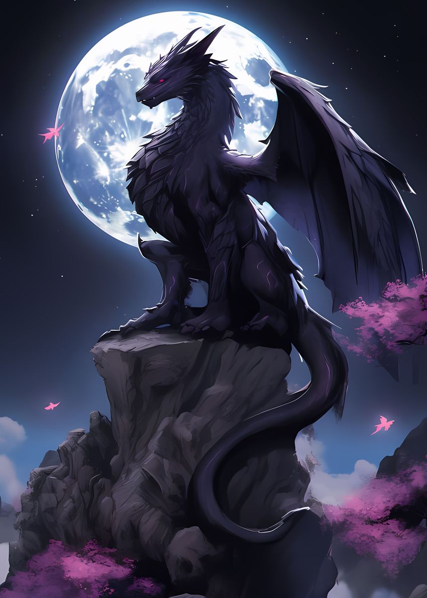 'Dragon Japanese anime' Poster, picture, metal print, paint by ART JOY ...