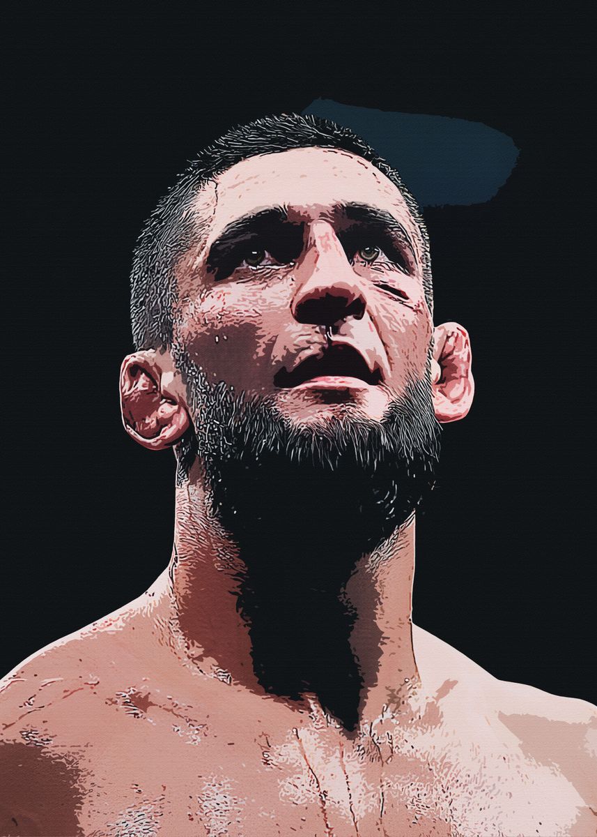 'Khamzat Chimaev' Poster, picture, metal print, paint by Benny Jacobs ...