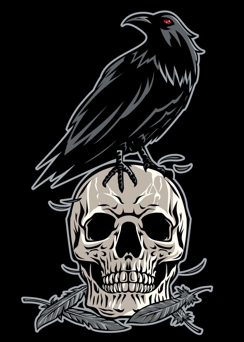 'raven' Poster, picture, metal print, paint by Freddie | Displate