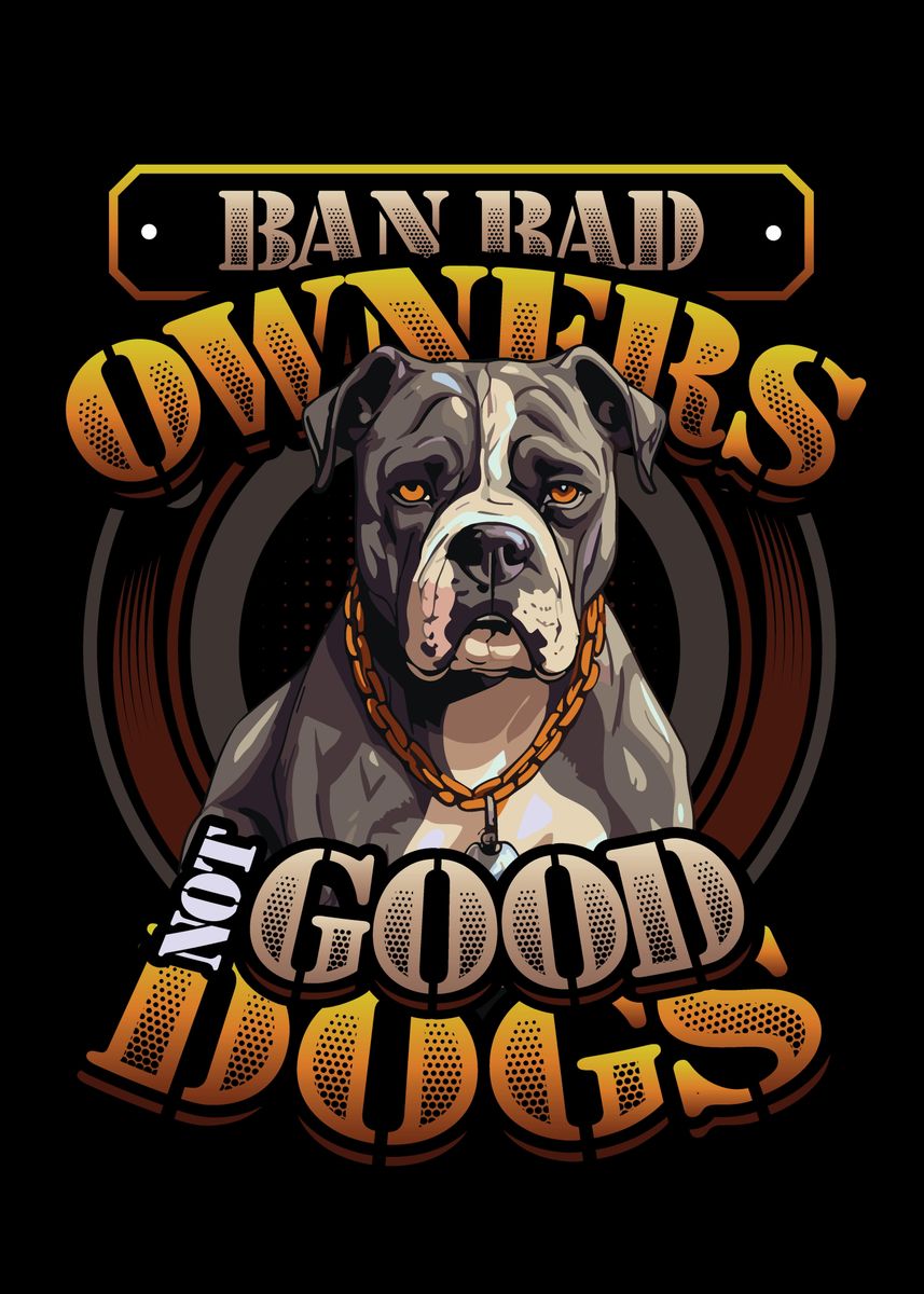 'Banned Dogs Bulldog' Poster, picture, metal print, paint by Sascha ...