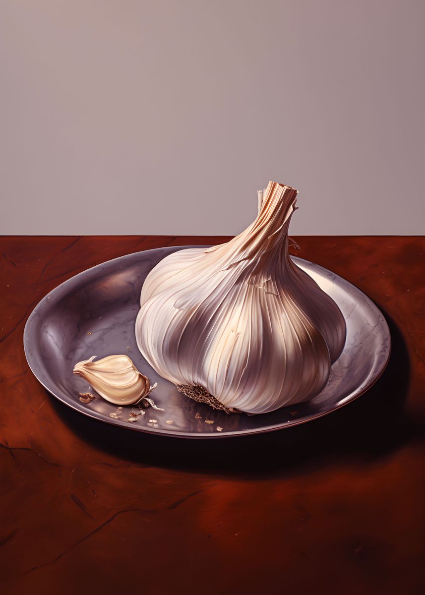 'Minimalist Garlic Painting' Poster, picture, metal print, paint by ...