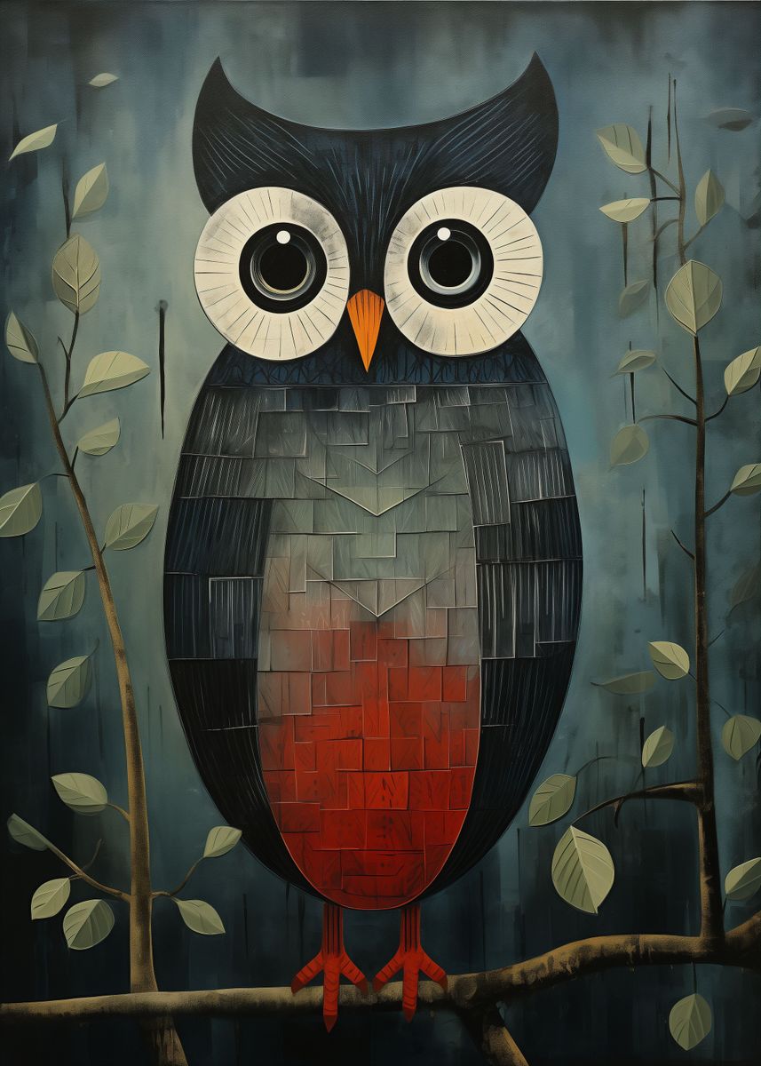 'Owl Cooku Art' Poster, picture, metal print, paint by Davia Jleeyah ...