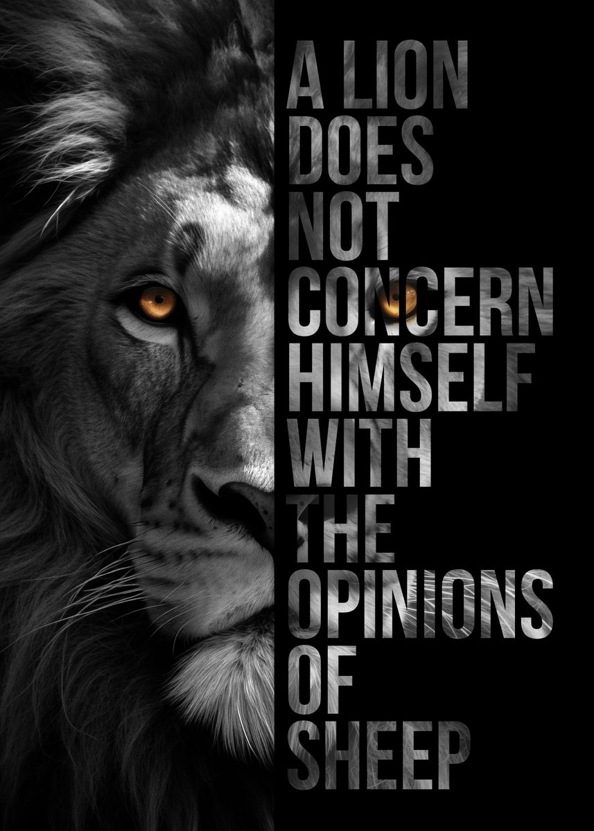 'Lion Motivational Nature' Poster, picture, metal print, paint by ...